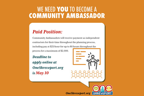 PAID Ambassador positions open for OneShreveport | Shreveport-Bossier ...