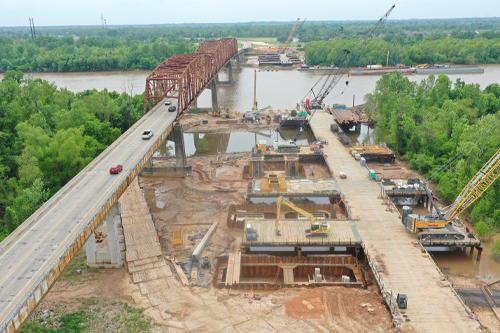 DOTD marks a year of construction for the new Jimmie Davis Bridge ...